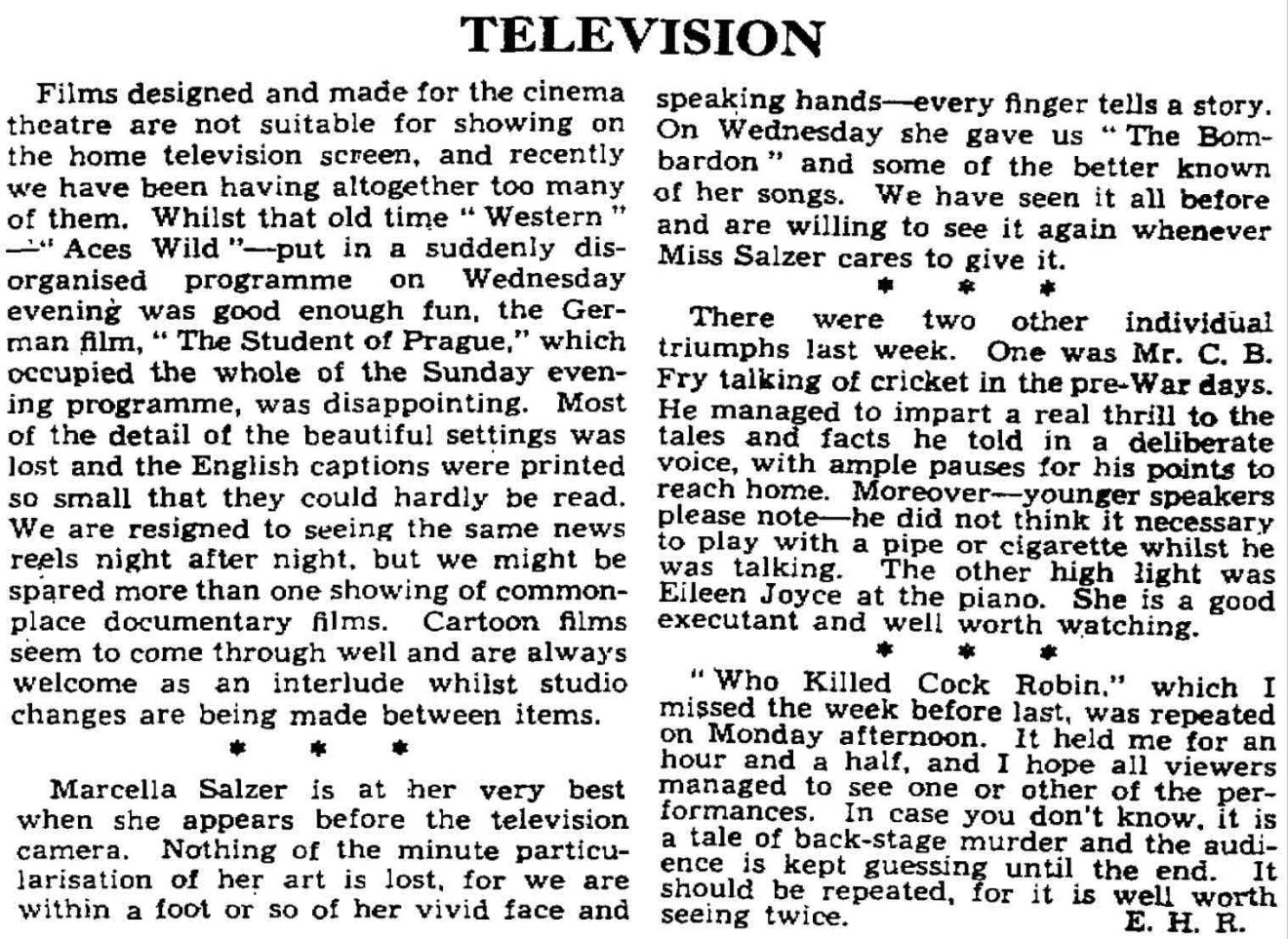 OTD in early British television: 21 August 1938 - Illuminations